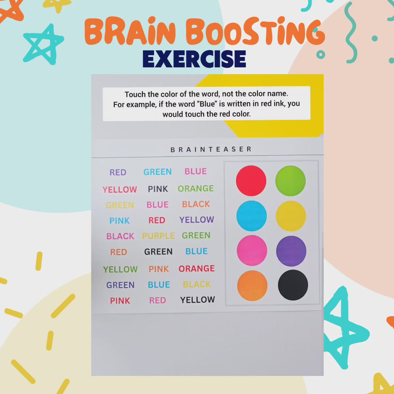 Brain Boosting Exercise Worksheets - Set of 5 (Digital Download)