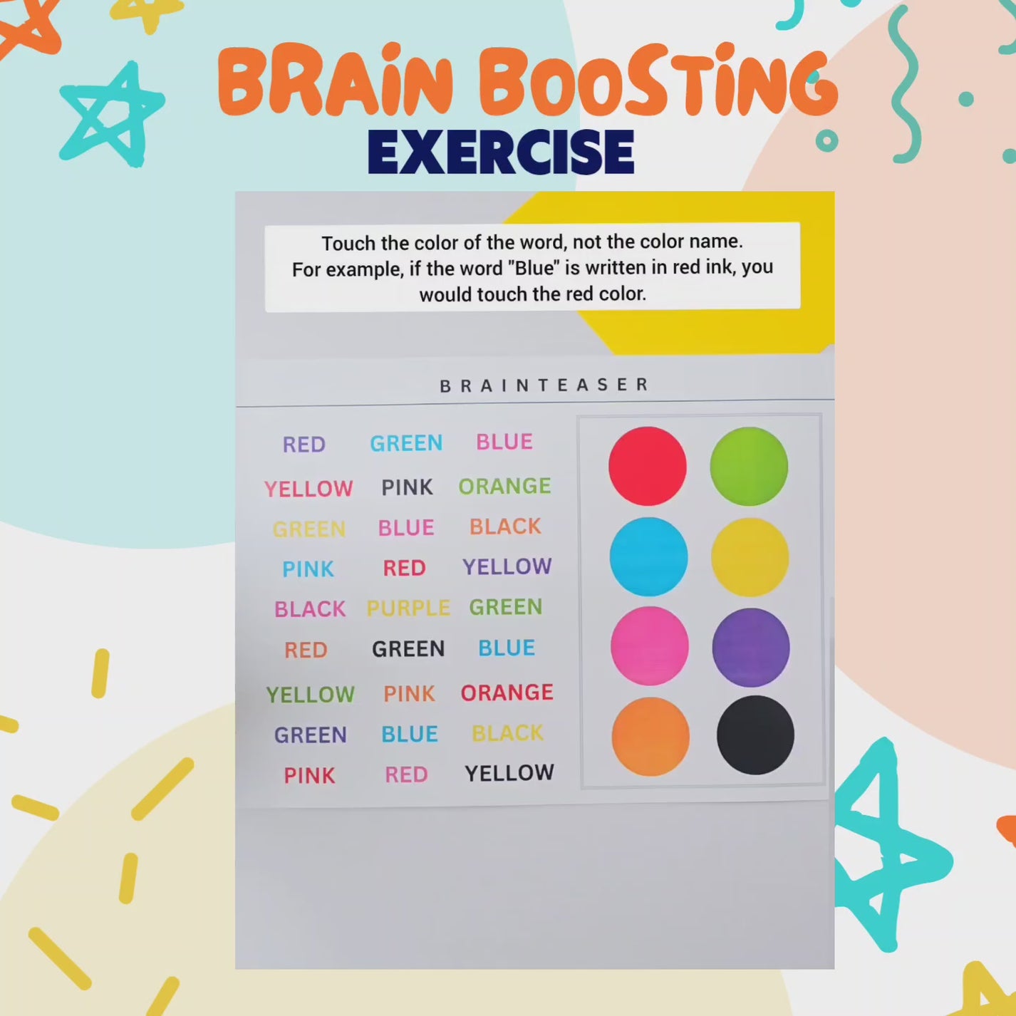 Brain Boosting Exercise Worksheets - Set of 5 (Digital Download)