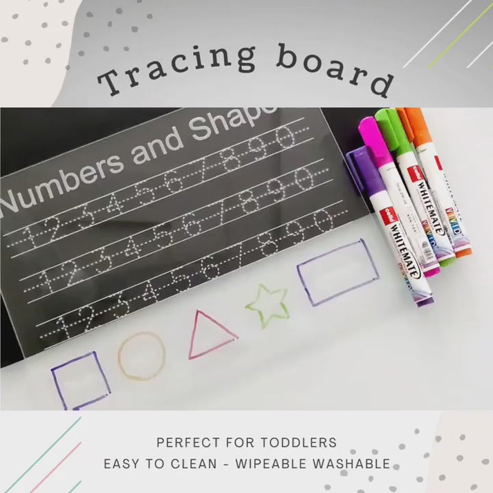 Reusable Numbers & Shapes Tracing Board